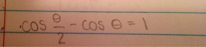 Solved Cos Theta/2 ? cos Theta = 1 | Chegg.com