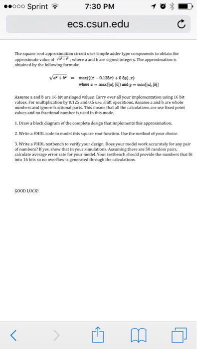 The squareroot approximation circuit uses simple | Chegg.com