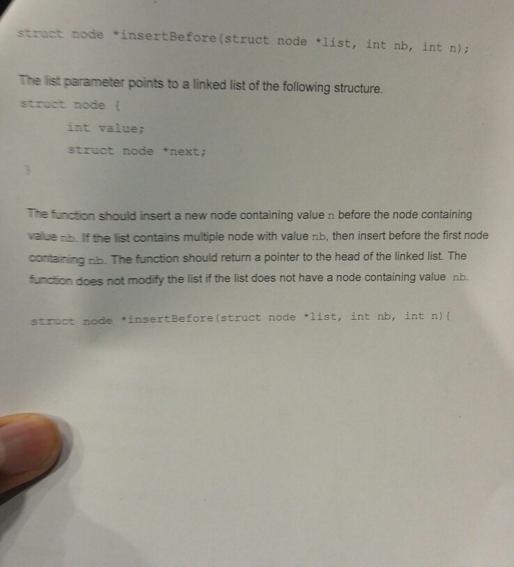 Solved Stract Node Insertbefore Struct Node List Int Nb