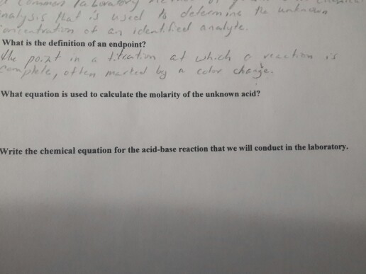 Solved What is the definition of an endpoint? What equation | Chegg.com