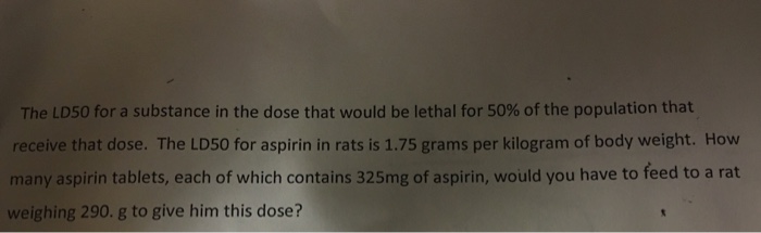 Solved The LDSO for a substance in the dose that would be | Chegg.com