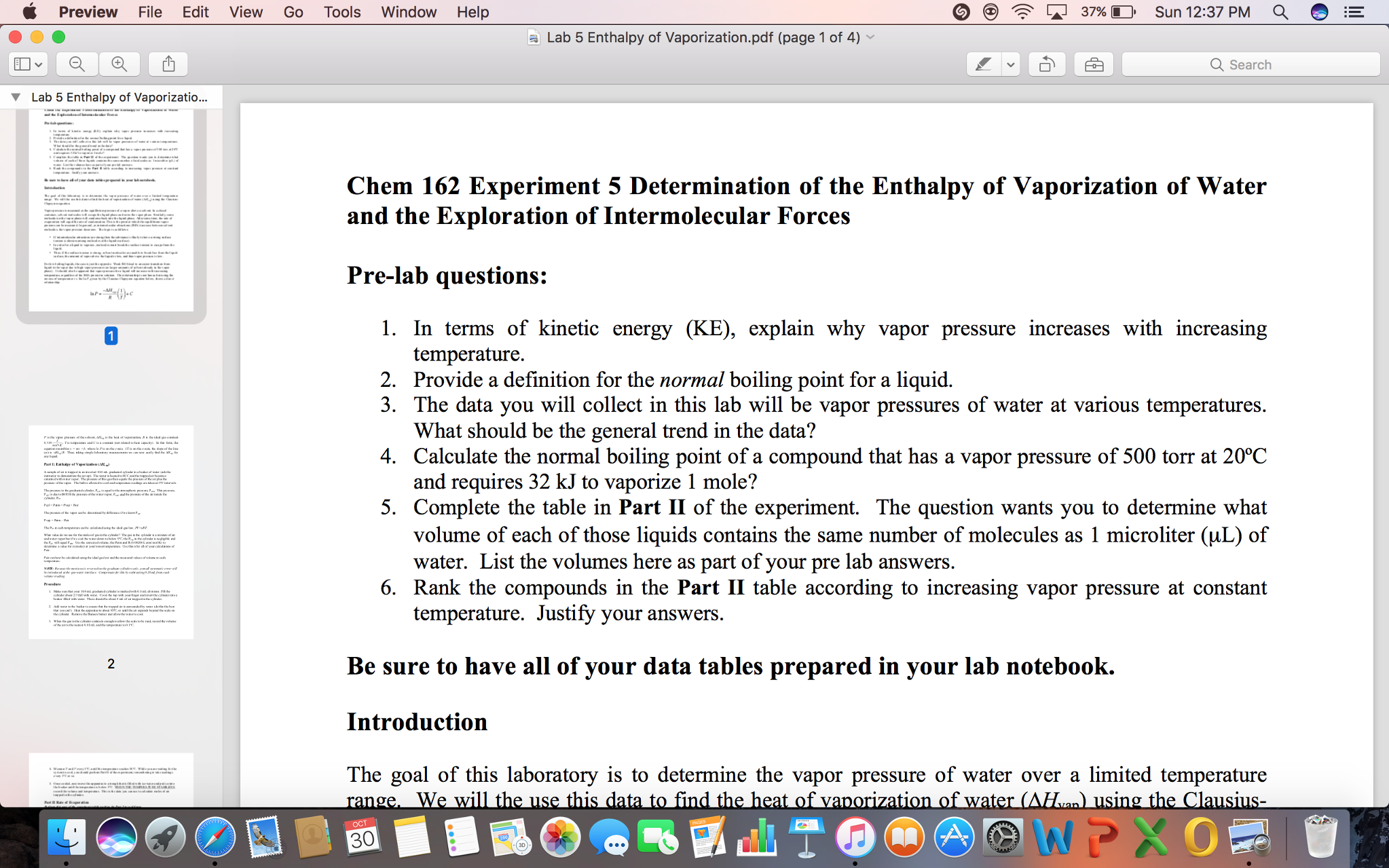 Chem 162 Experiment 5 Determination of the Enthalpy | Chegg.com