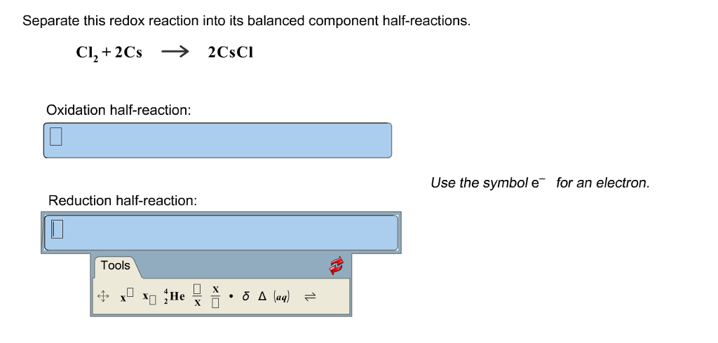 Solved Separate this redox reaction into its balanced | Chegg.com