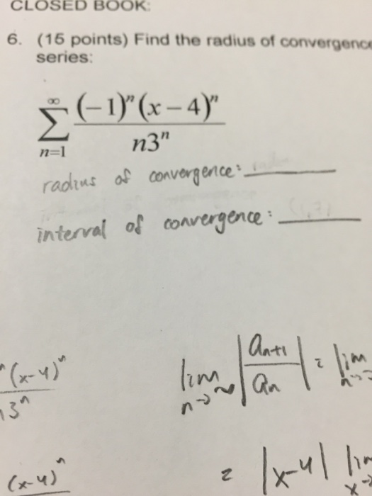 Solved Find the radius of convergence series: | Chegg.com