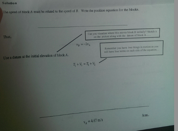 Solved The 50 - kg block A is released from rest Determine | Chegg.com