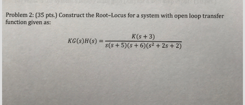 Solved Construct the Root-Locus for a system with open loop | Chegg.com