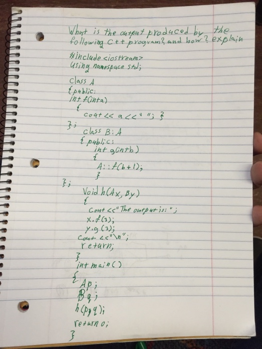Solved What is the output produced by the following C++ | Chegg.com