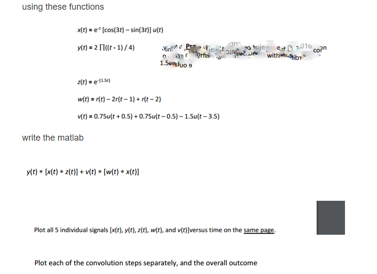 Solved using these functions x(t) = e^-t [cos(3t) - sin(3t)] | Chegg.com
