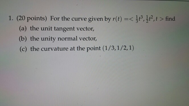 Solved For the curve given by r(t) = | Chegg.com