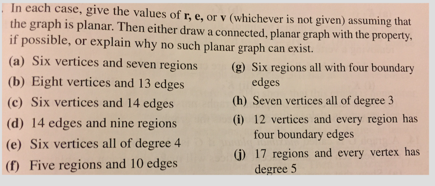 Solved In each case, give the values of r, e, or v | Chegg.com
