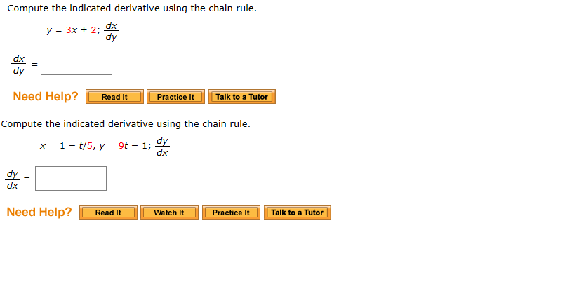 Solved Compute the indicated derivative using the chain | Chegg.com
