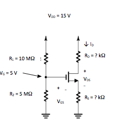 Solved Determine values for VGS, RD and RS such that ID = | Chegg.com