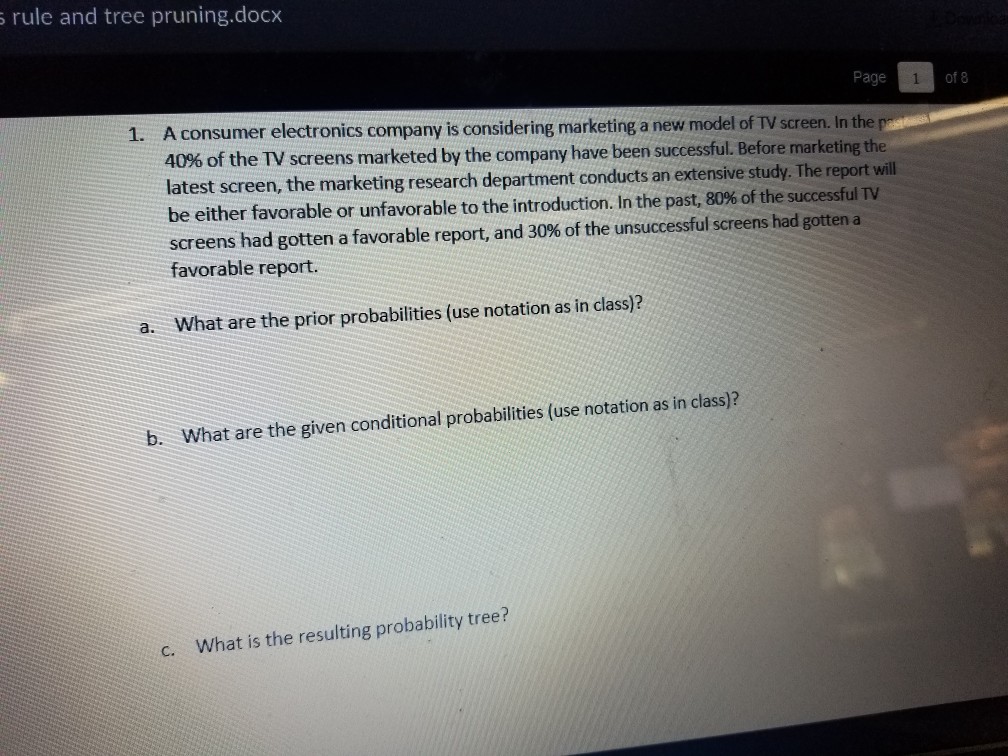 Solved rule and tree pruning.docx Page of 8 lectronics | Chegg.com
