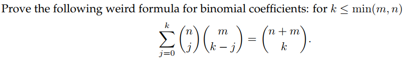Solved Prove the following weird formula for binomial | Chegg.com