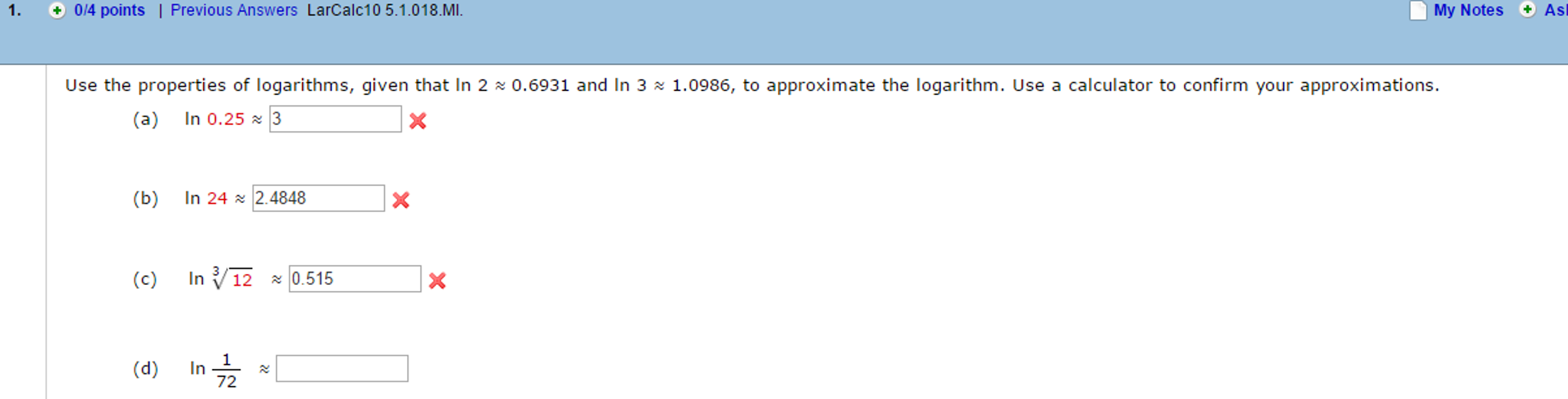 Solved Use the properties of logarithms, given that In 2 | Chegg.com