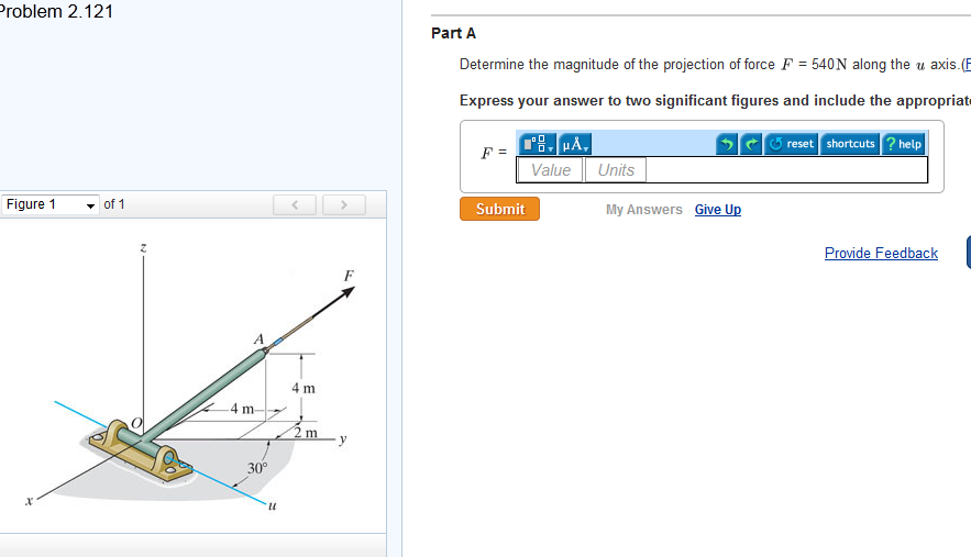 Solved Determine The Magnitude Of The Projection Of Force F