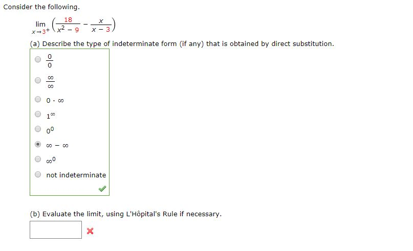 Solved Consider the following lim (a) Describe the type of | Chegg.com
