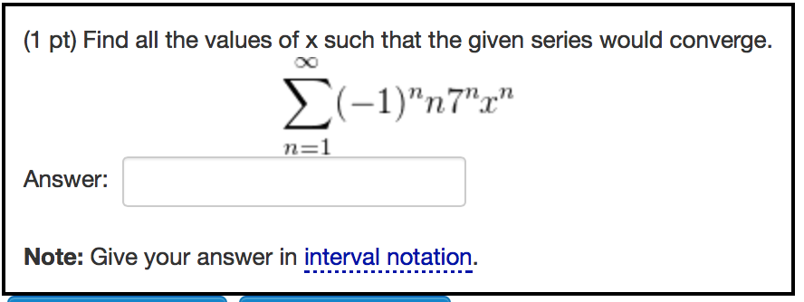 Solved Find all the values of x such that the given series | Chegg.com