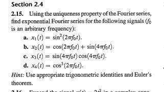 Solved Section 2.4 2.15. Using the uniqueness property of | Chegg.com