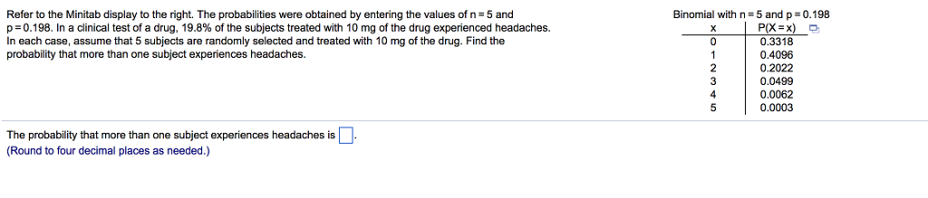 Solved Refer to the Minitab display to the right. The | Chegg.com