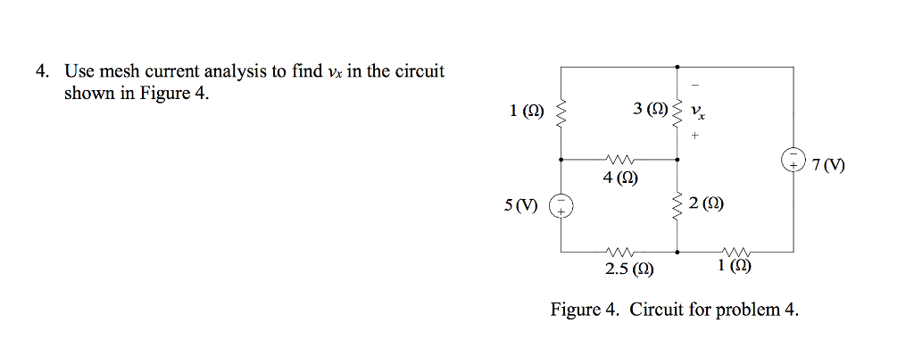 Solved Use mesh current analysis to find vx in the circuit | Chegg.com