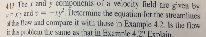 Solved The x and y components of a velocity field are given | Chegg.com