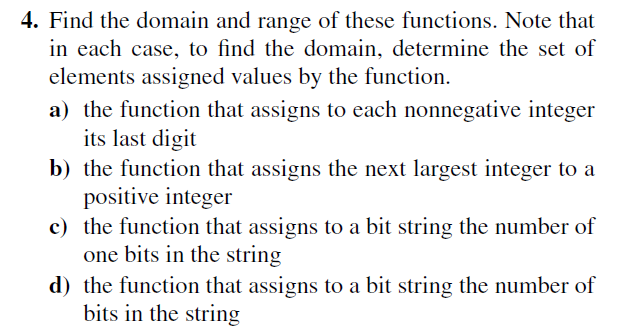 Solved 4. Find the domain and range of these functions. Note | Chegg.com