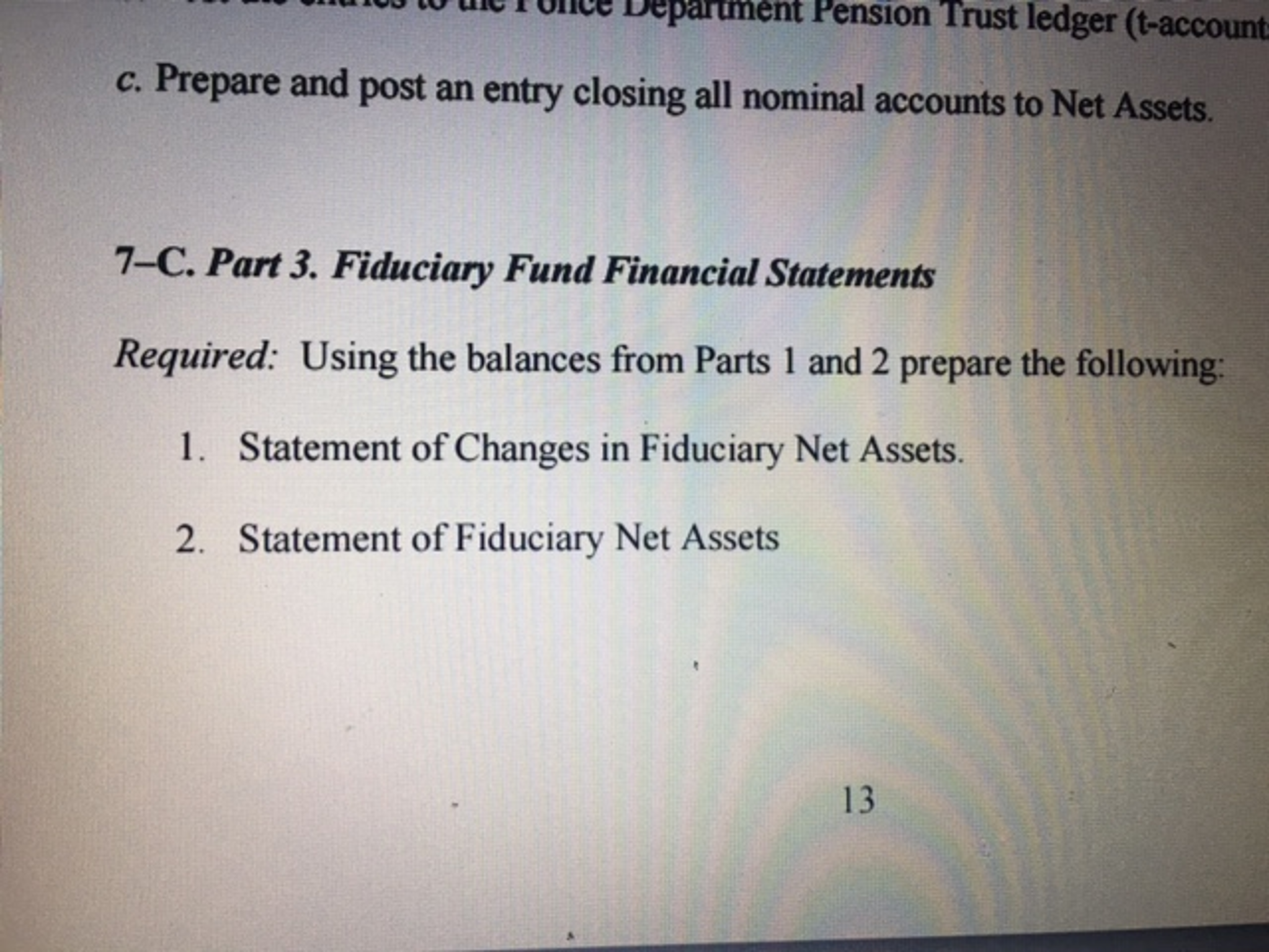 Solved 7-C. Part 1. Private Purpose Trust Fund Transactions | Chegg.com