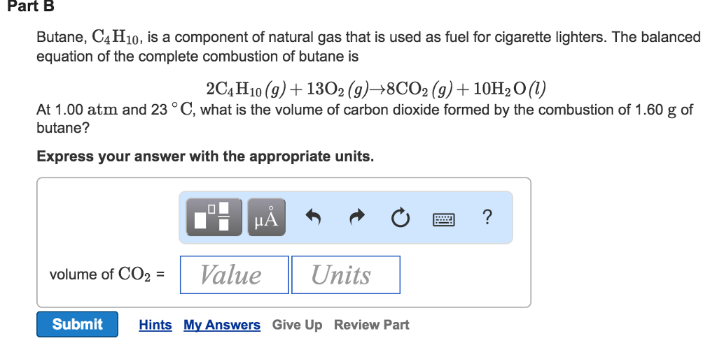 Solved Butane, C_4H_10, is a component of natural gas that | Chegg.com