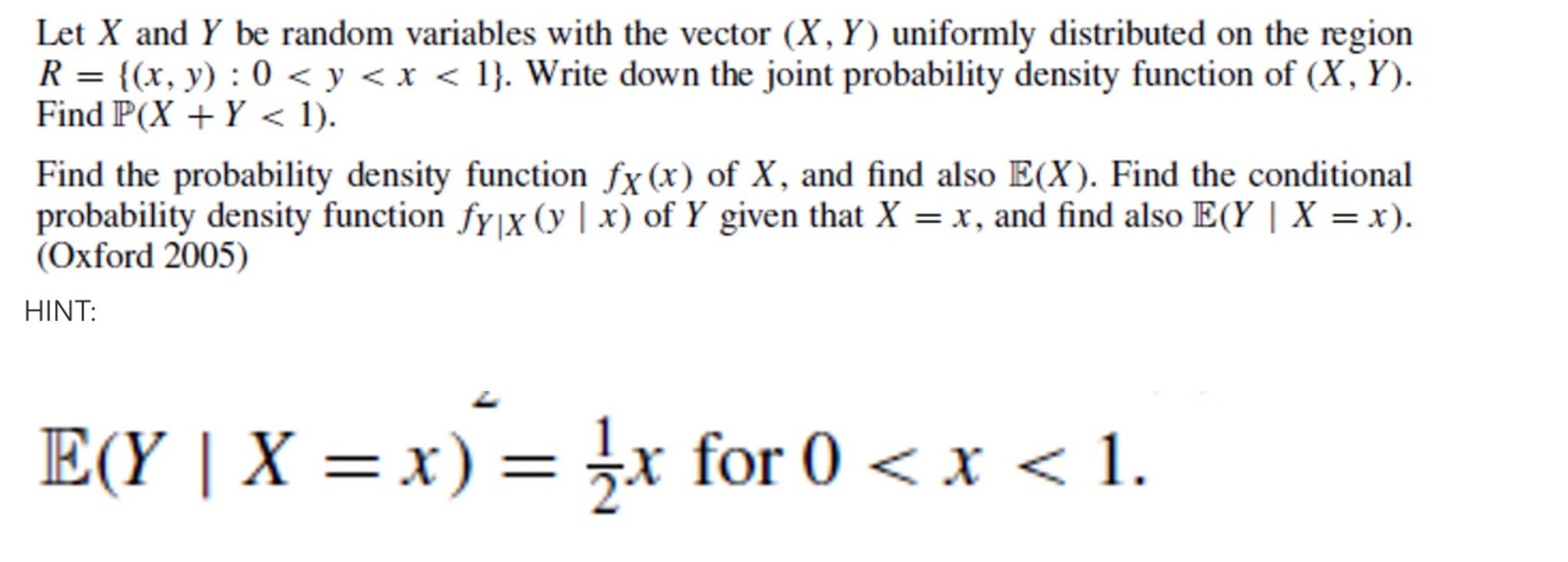 Let X and Y be random variables with the vector (X,Y) | Chegg.com