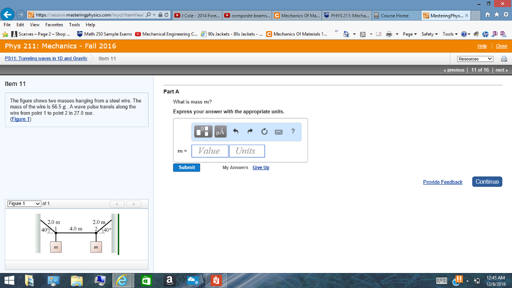 Solved The figure shows two masses hanging from a steel | Chegg.com