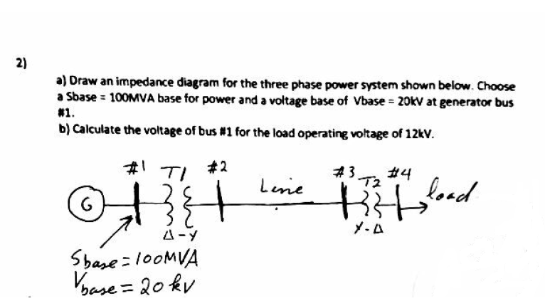 Draw an impedance diagram for the three phase power | Chegg.com