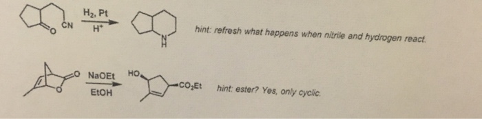 Solved H2. Pt N H hint: refresh what happens when nitrile | Chegg.com