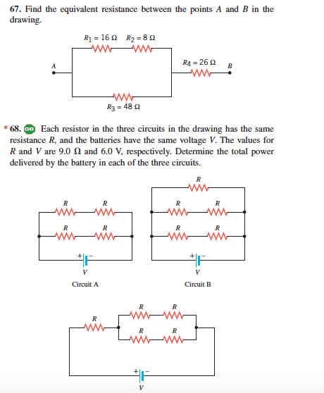 Solved Find the equivalent resistance between the points A | Chegg.com