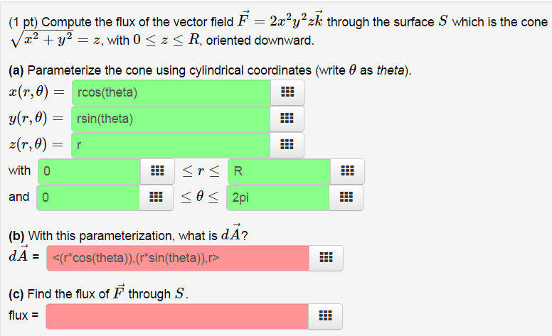 Solved Compute the flux of the vector field F? =2x2y2zk? | Chegg.com