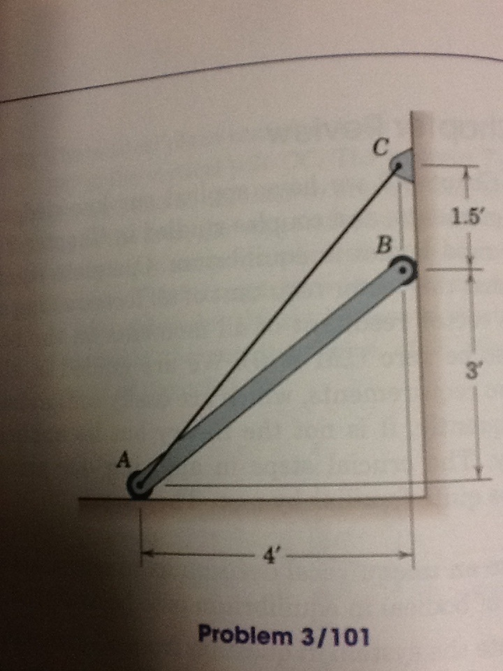 Solved The uniform bar with end rollers weighs 60 lb and is | Chegg.com