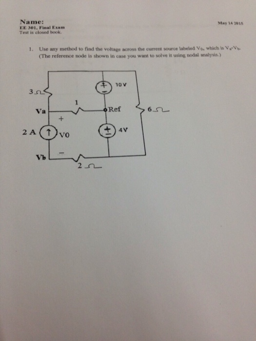 Solved Use any method to find the voltage across the current | Chegg.com