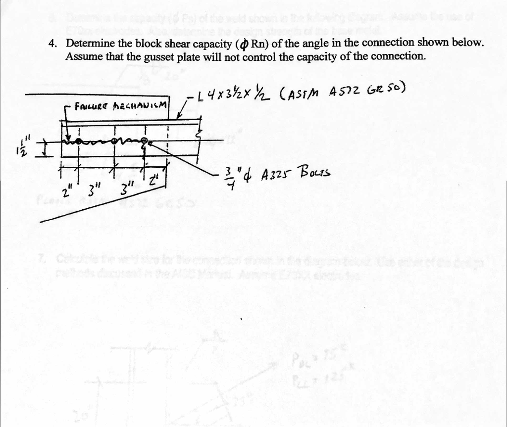 Solved Determine the block shear capacity (phi Rn) of the | Chegg.com