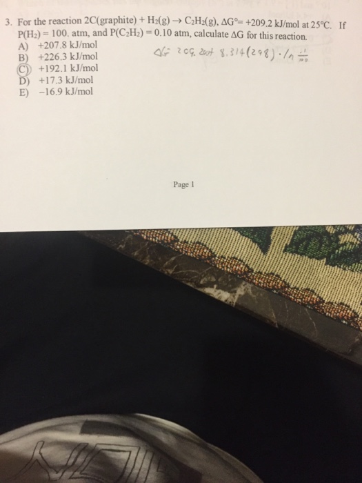 Solved For the reaction 2C(graphite) + H_2(g) rightarrow | Chegg.com