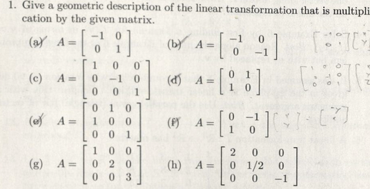 Solved Give a geometric description of the linear | Chegg.com