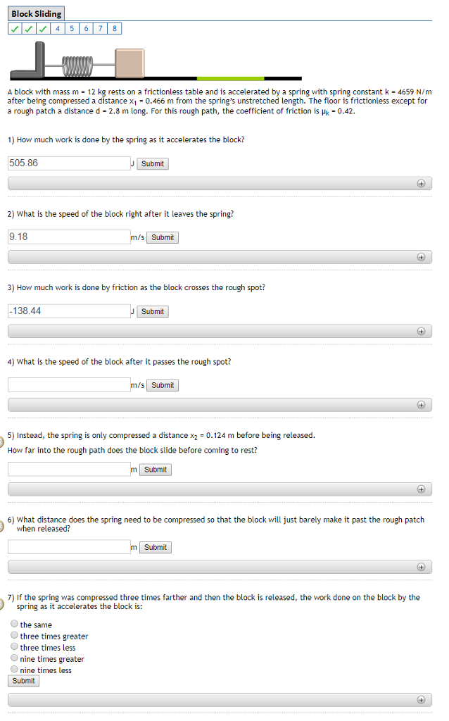 Solved Block Sliding A block with mass m = 12 kg rests on a | Chegg.com