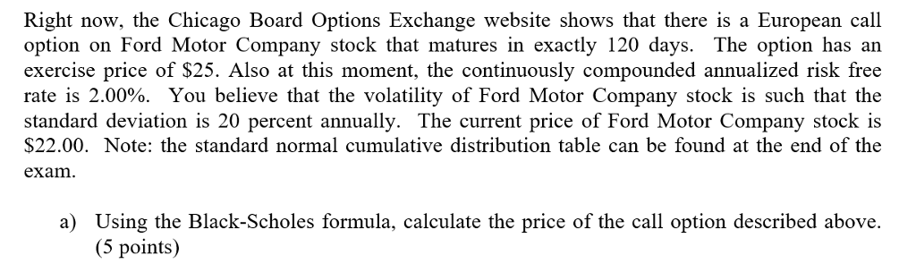 Solved PLEASE EXPLAIN HOW TO FIND THE CORRESPONDING N(d1) | Chegg.com