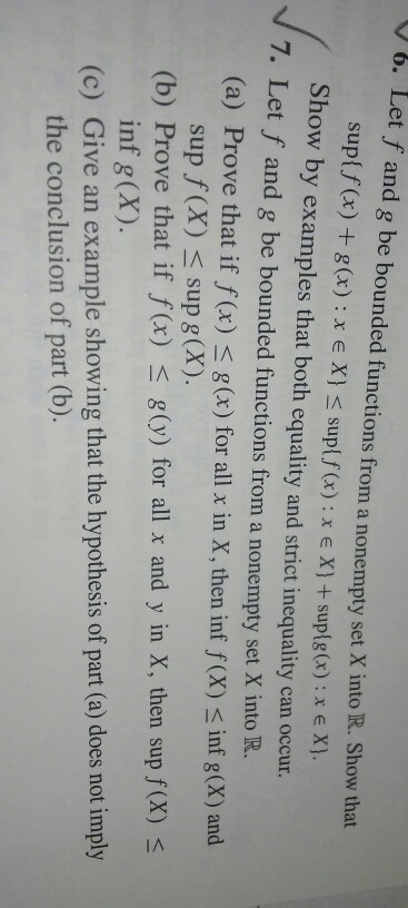 Solved and g be bounded functions from a nonempty set X into | Chegg.com