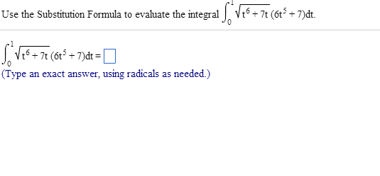 Solved Use the Substitution Formula to evaluate the integral | Chegg.com