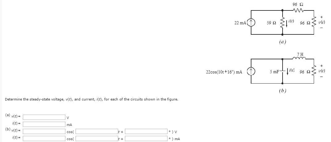 Solved Determine The Steady State Voltage V T And