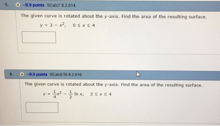 Solved The given curve is rotated about the y-axis. Find the | Chegg.com