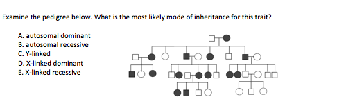Solved Examine the pedigree below. What is the most likely | Chegg.com