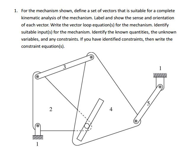 For the mechanism shown, define a set of vectors that | Chegg.com For the mechanism shown, define a set of vectors that | Chegg.com