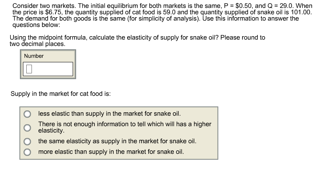 Solved Consider two markets. The initial equilibrium for | Chegg.com