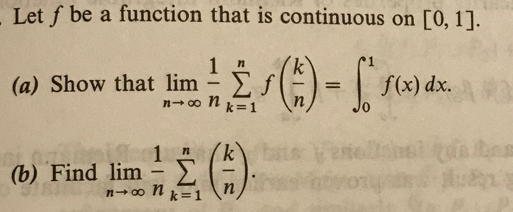 Solved Let f be a function that is continuous on [0, 1] (a) | Chegg.com